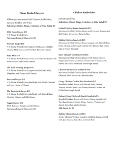 Menu - Mustang Ranch Lounge